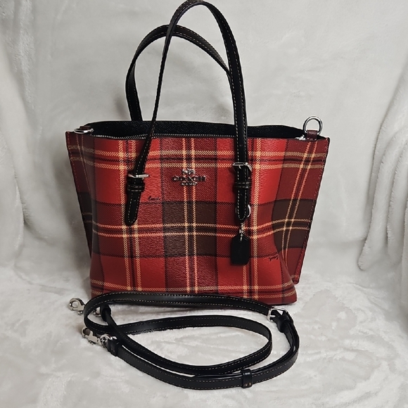 Coach | Bags | Coach Plaid Mollie Tote Bag 25 | Poshmark